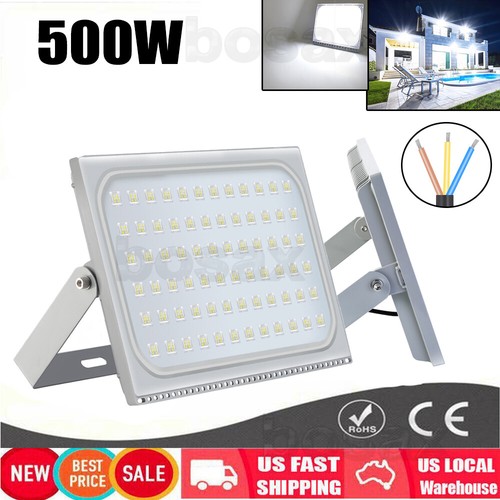 500W LED Flood light Cool White Arena Outdoor Garden Yard SpotLight ...