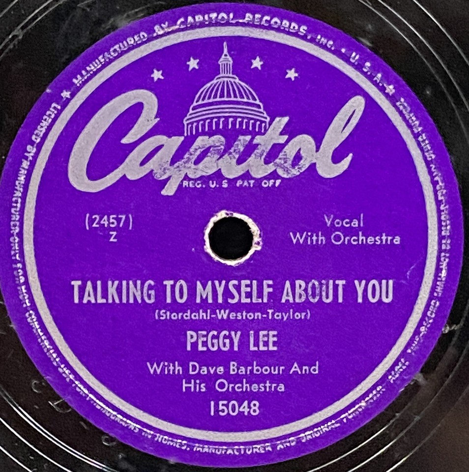 Peggy Lee Laroo Laroo Lili Bolero Talking To Myself About You 78 RPM ...