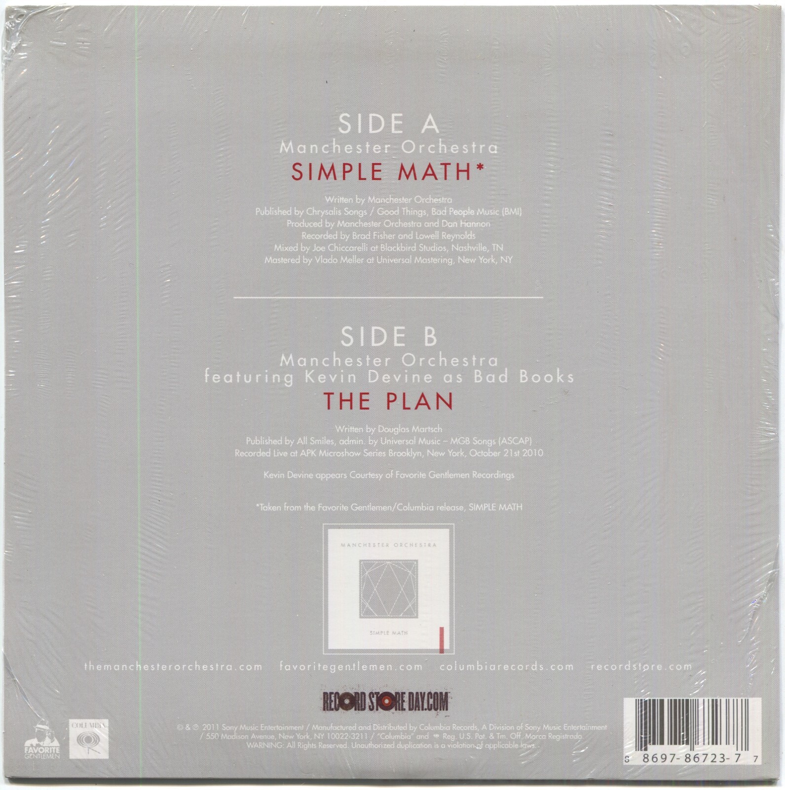 Simple Math/The Plan [Single] by Manchester Orchestra (Vinyl, Columbia ...