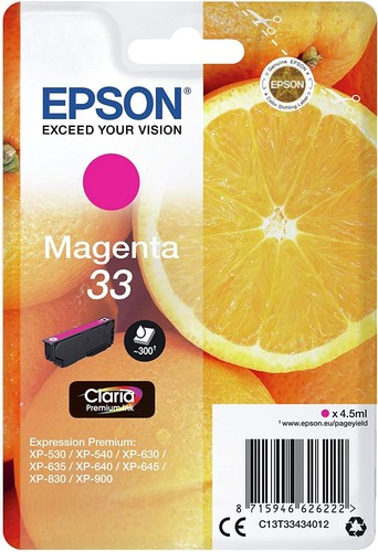 EPSON / 33 Magenta / genuine ink cartridge red / cartouche originale ...