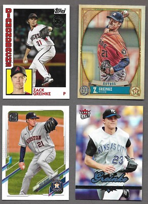 (4)Lot ZACK GREINKE Baseball Cards, Topps Fleer Ultra Gypsy Queen KC ...