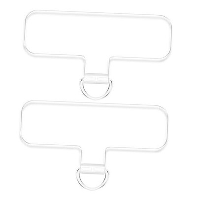 2pcs Transparent Phone Tether Tabs for Clear Phone T Type - Silver ...