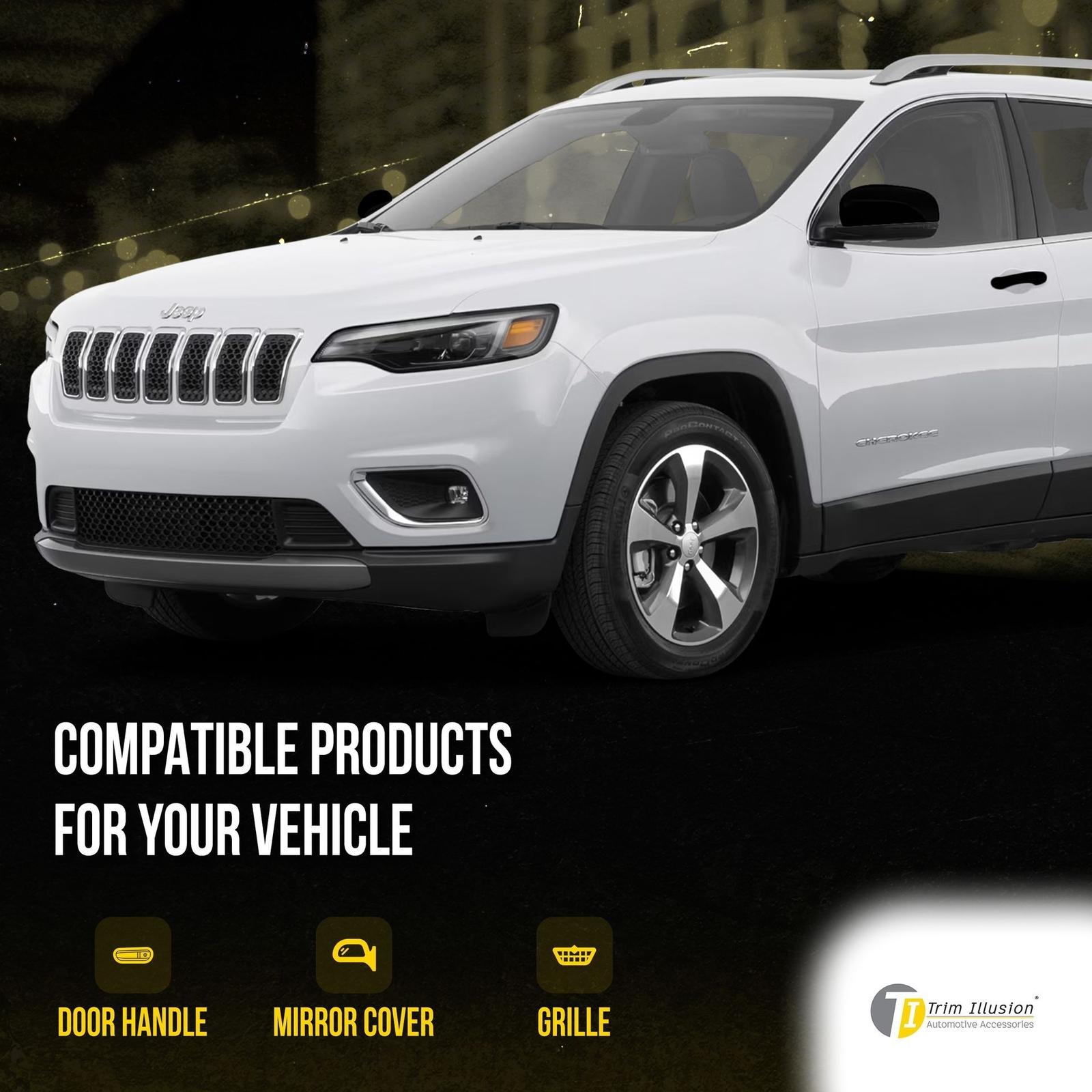 Gloss Black Tape-On Overlay Mirror Cover for 2017-2023 Jeep Compass | eBay