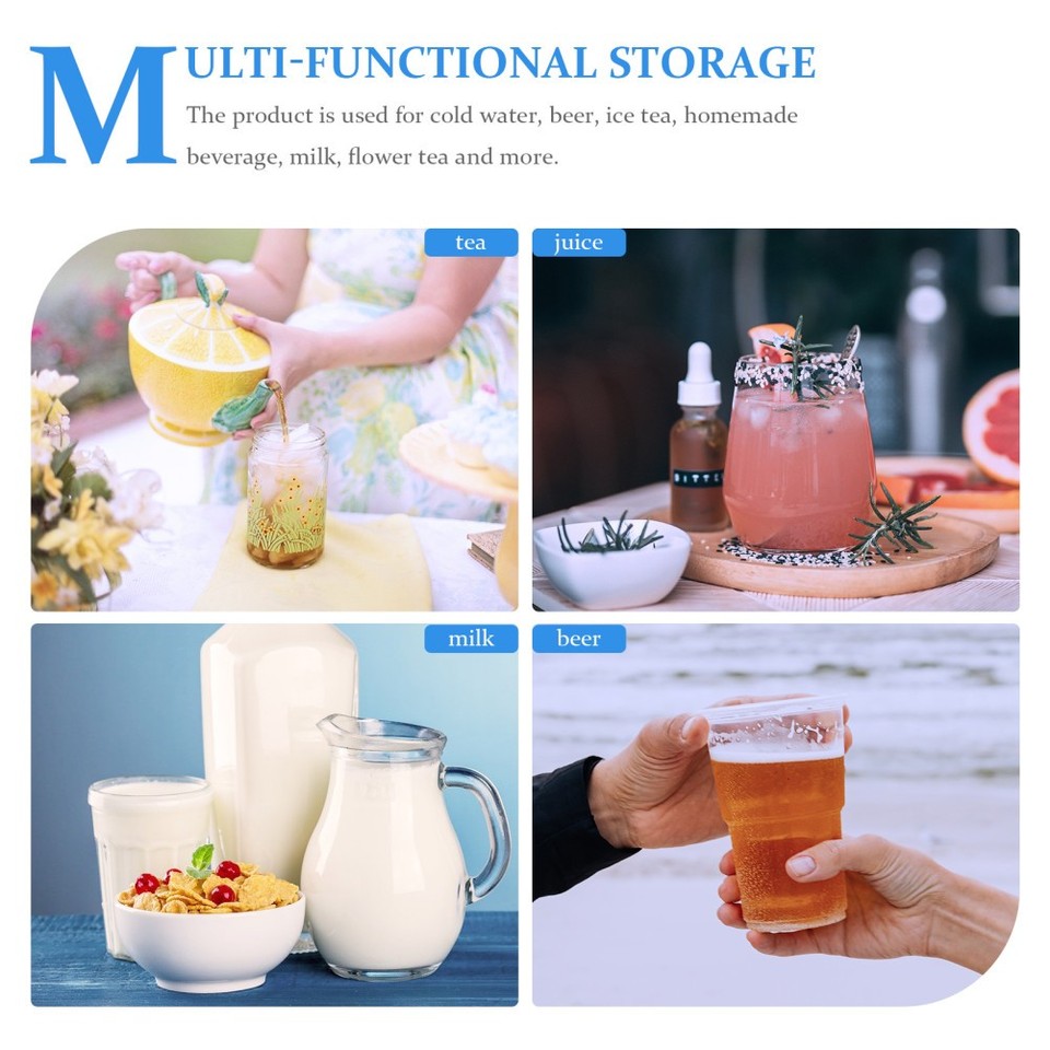 2 Pcs Glass Coffee Cups Transparent Map Printing Beverage Drinking ...