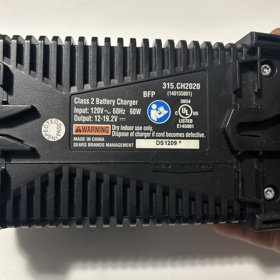 Genuine Craftsman Class 2 12v-19.2v NiCad Battery Charger #315.CH2020 ...
