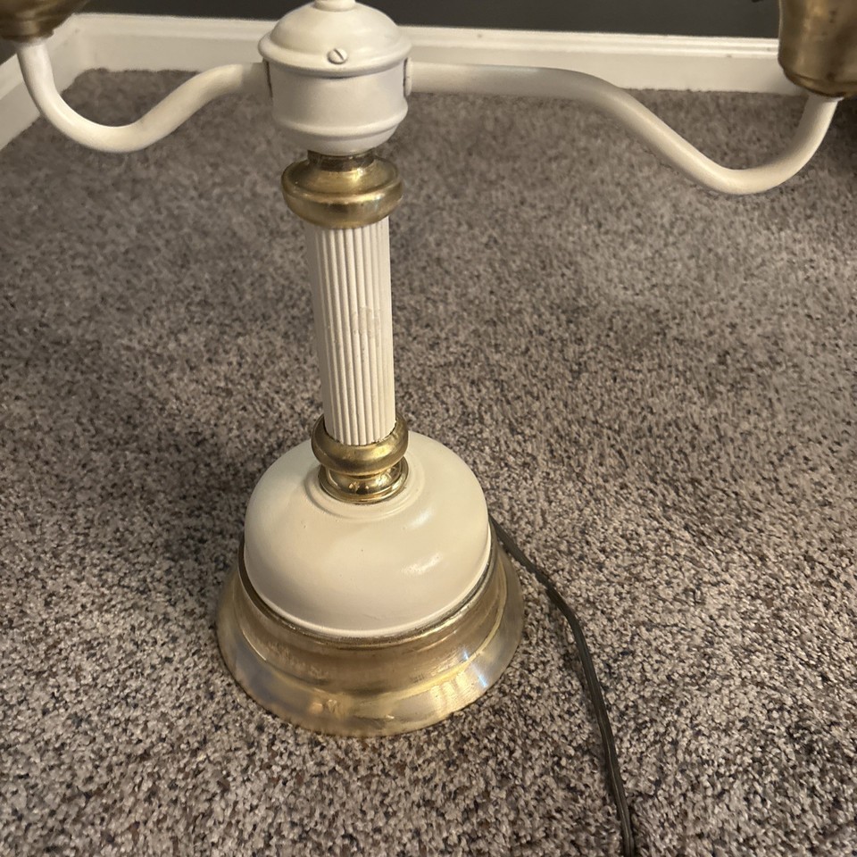 Antique Brass French Bouillotte Lamp Light Metal Tole Shade Toleware ...