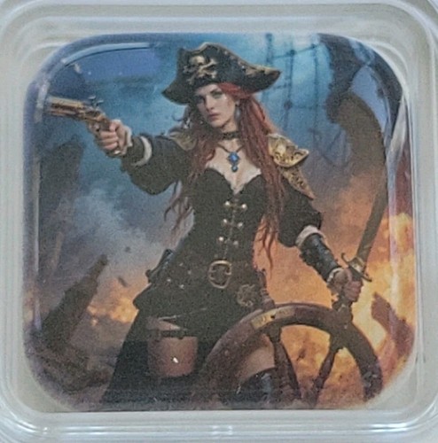 2 OZ 999 SILVER HAYLEYBUG MINT BLAZE AND BUCCANEER COLORIZED ART BAR ...