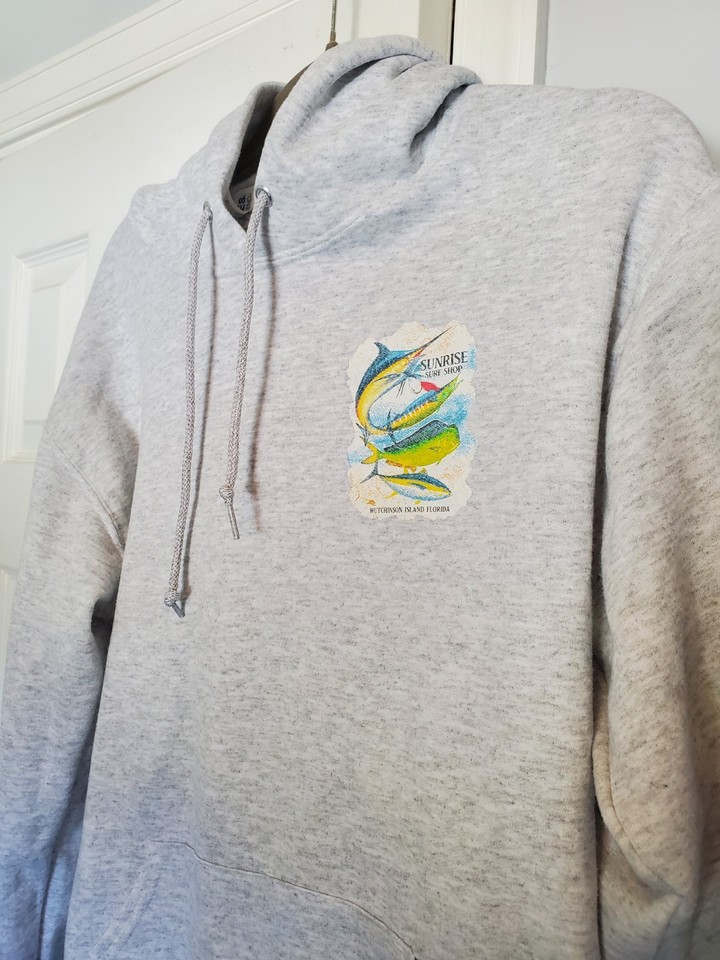 Sunrise Surf Shop Hoodie Size Small Cool Fish Graphics | eBay