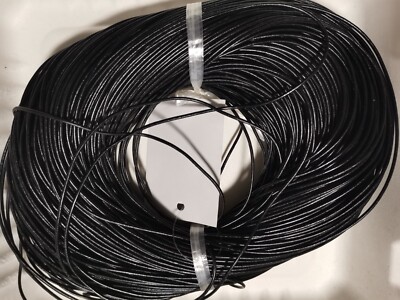 100M x 1mm Cowhide Leather Cord Leather Jewelry Cord BLACK W17 ...