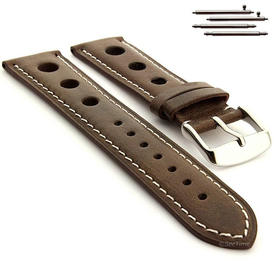 Men's Genuine Leather Watch Strap Band Rally Racing 18 20 22 24 Twister ...