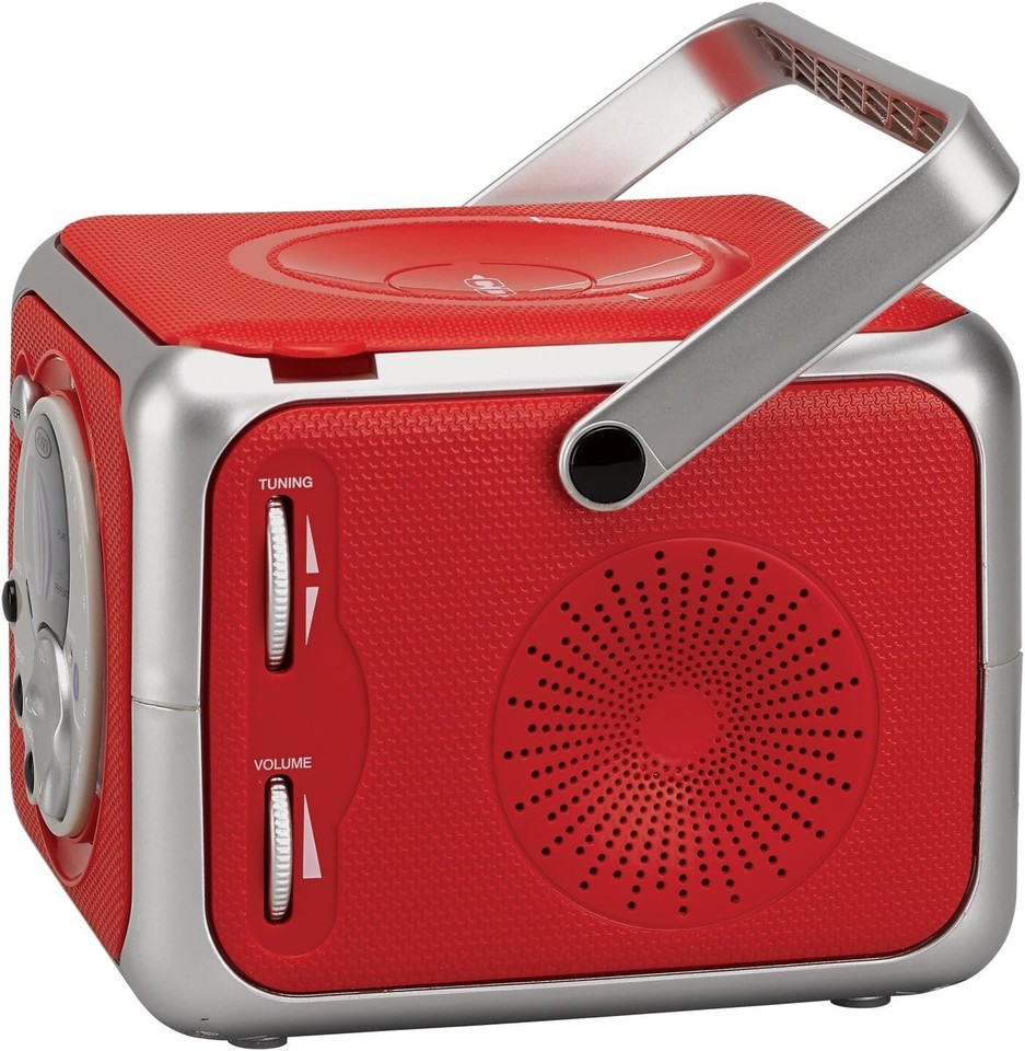 Jensen CD-555 Red CD Bluetooth Boombox Portable Bluetooth Music System ...