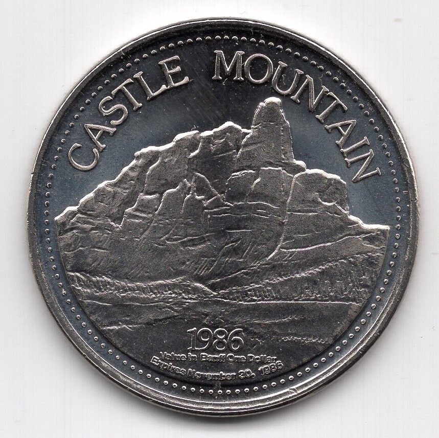 1986 Banff Alberta Trade Dollar Token Coin Canada RCMP Castle Mountain ...