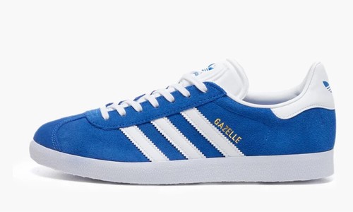 [GX2207] Adidas Men's Gazelle Blue Cloud White Gold Metallic Sneakers ...