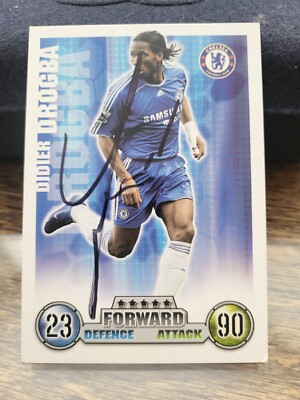 DIDIER DROGBA Signed Chelsea 2007-08 Topps Match Attax Premier League ...