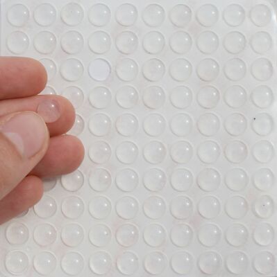 Small CLEAR 3M RUBBER FEET self adhesive sticky pads domed bumpons ...