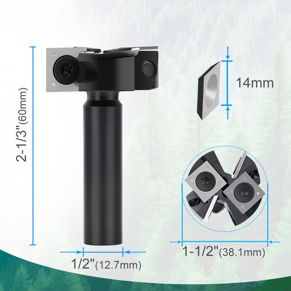 Spoilboard Surfacing Router Bit 1/2" Shank Slab Flattening Wood Milling ...