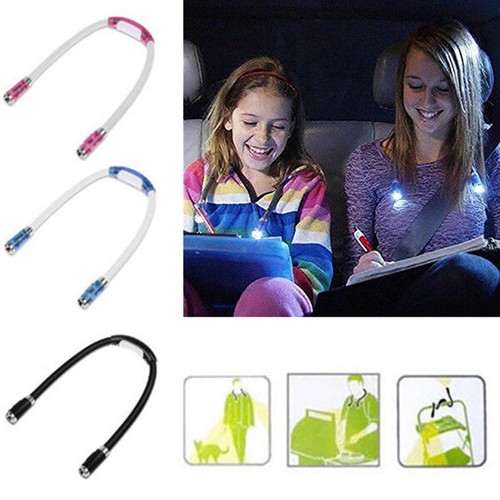 LED Neck Reading Light Flexible USB Rechargeable Hands Free Bed Night ...