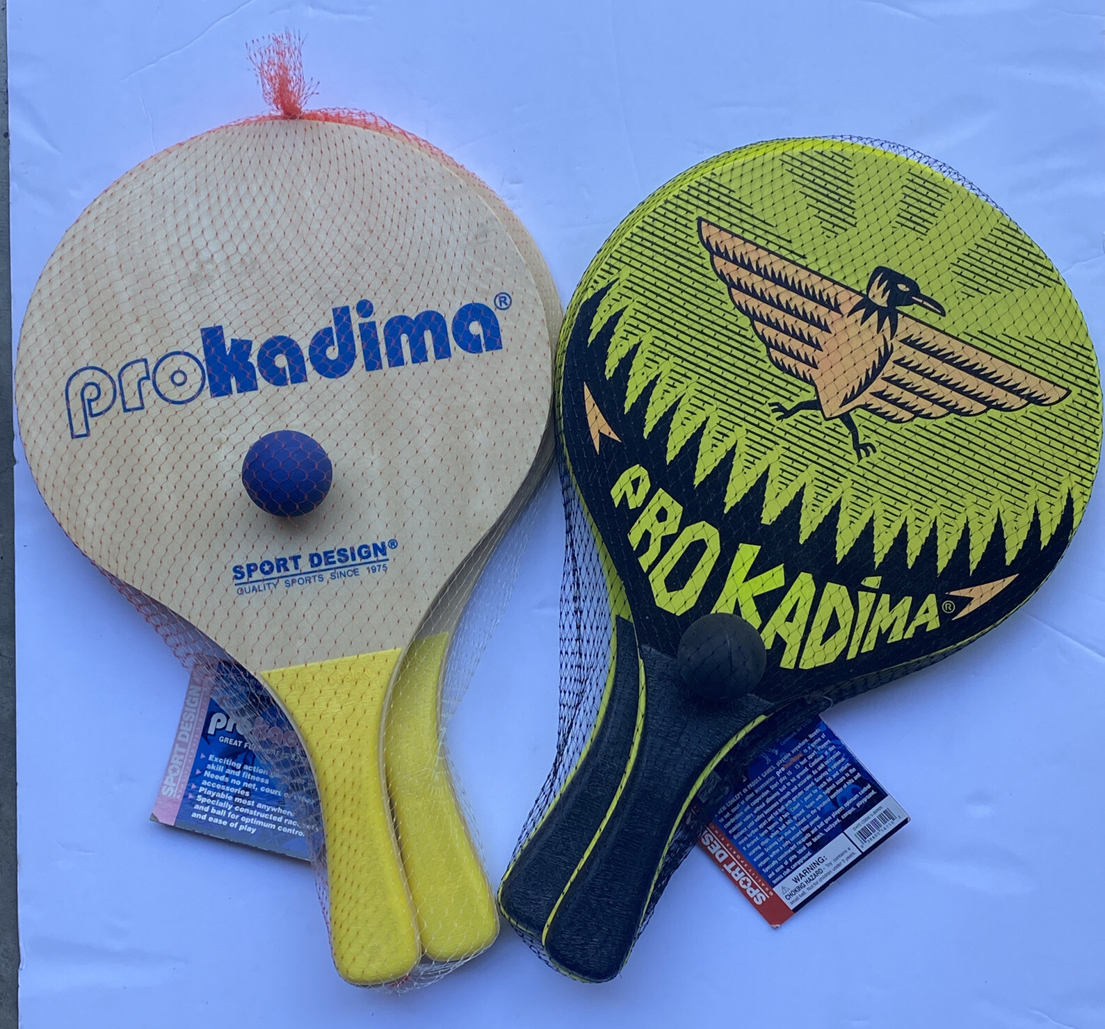 Pro Kadima Paddle Ball Set Brand New 2 Sets- 4 Rackets And 2 Balls ...