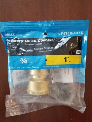Watts Quick-Connect LF4710-1416 Female Connector 3/4" CTS x 1" NPT | eBay