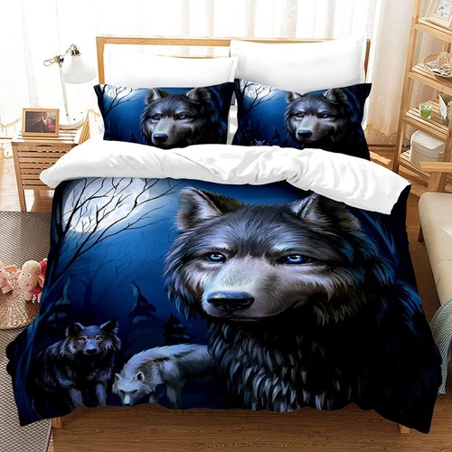 Night Wolves/Doona Cover/Double-sided Pillowcase/Duvet Cover/Bed Set ...