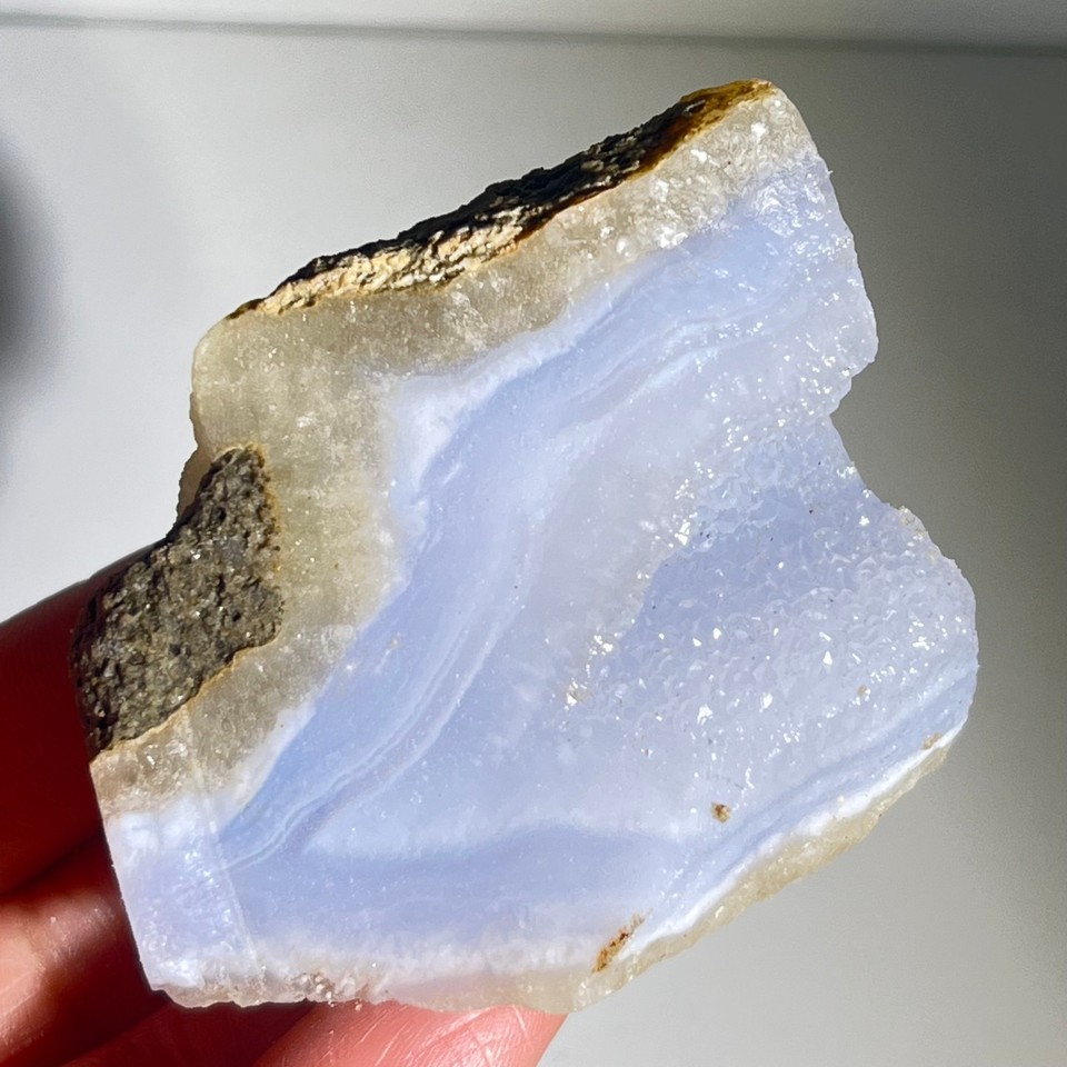 105g Natural Rough blue lace Agate chalcedony Healing Reiki Stone ...