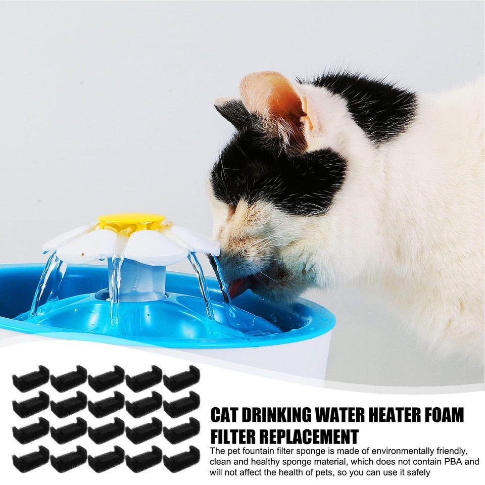 20Pcs Pet Water Filter Sponge Cat Fountain Filter Replacement Foam ...