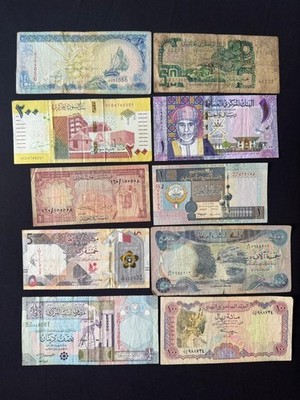 10 Arabic Countries Banknotes Old Circulated 10 pcs/ lot Set Bills for ...