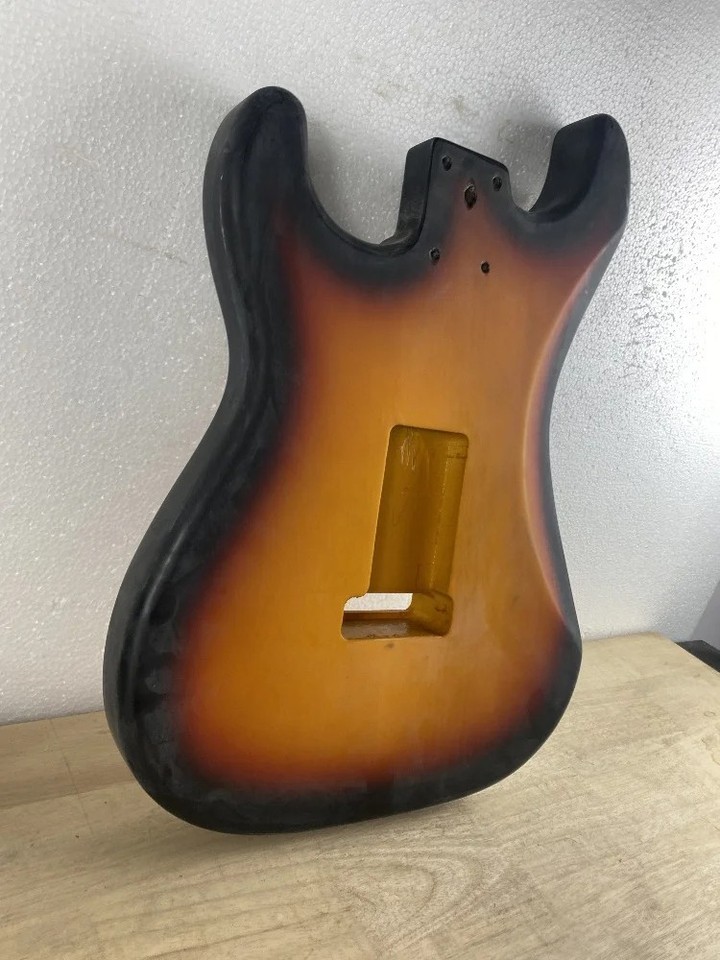 Sunburst Finish Guitar Poplar Wood Body Fit Strat ST DIY Project | eBay