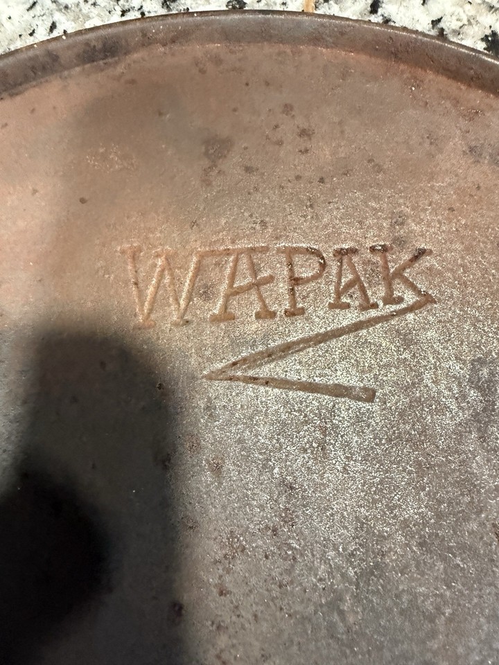 Vtg Wapak #8 Cast Iron Skillet Heat Ring With Logo Antique Pan USA | eBay