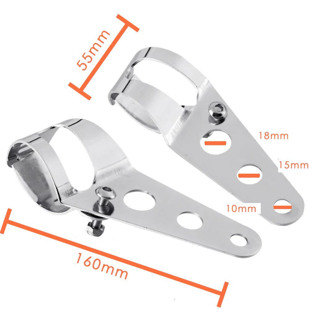 28-36mm Universal Custom Motorcycle Headlight Brackets - Chrome | eBay UK