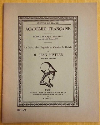 Institut de France, Au Cayla chez Eugénie et Maurice de Guérin Jean ...