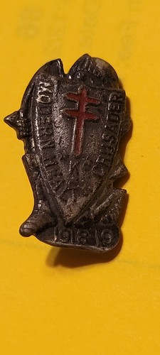 1918-19 Vtg Antique Red Cross Modern Health Crusader K KNIGHT BANNERET ...