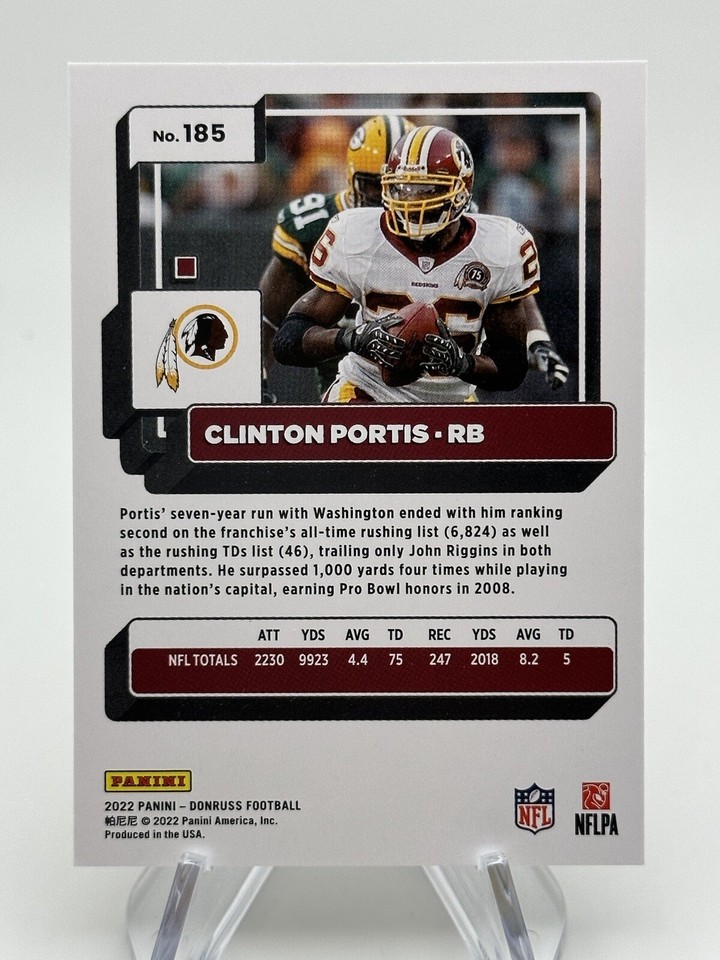 Clinton Portis 2022 Panini Donruss #185 Washington Commanders/ Redskins ...