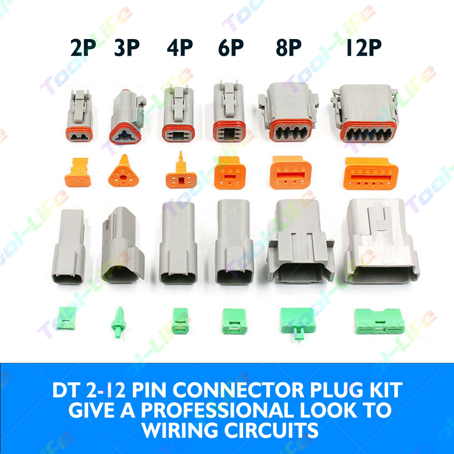 1750PC Deutsch DT Connector Plug Kit With Genuine Deutsch Crimp Tool ...