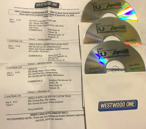 11/1/08 CMT COUNTDOWN USA CO-HOST CARRIE UNDERWOOD; TAYLOR SWIFT, JAKE ...