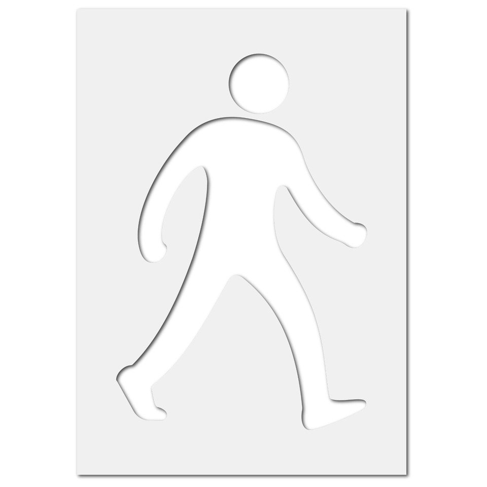 Pedestrian Sign Stencil - Large Walking Man Symbol Template | eBay UK