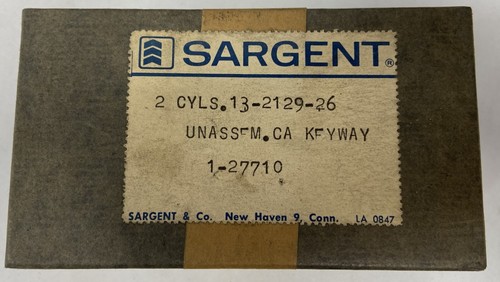 Set of 2 Vintage Original Sargent Cylinders 278CA Keyway Zero Bitted w ...