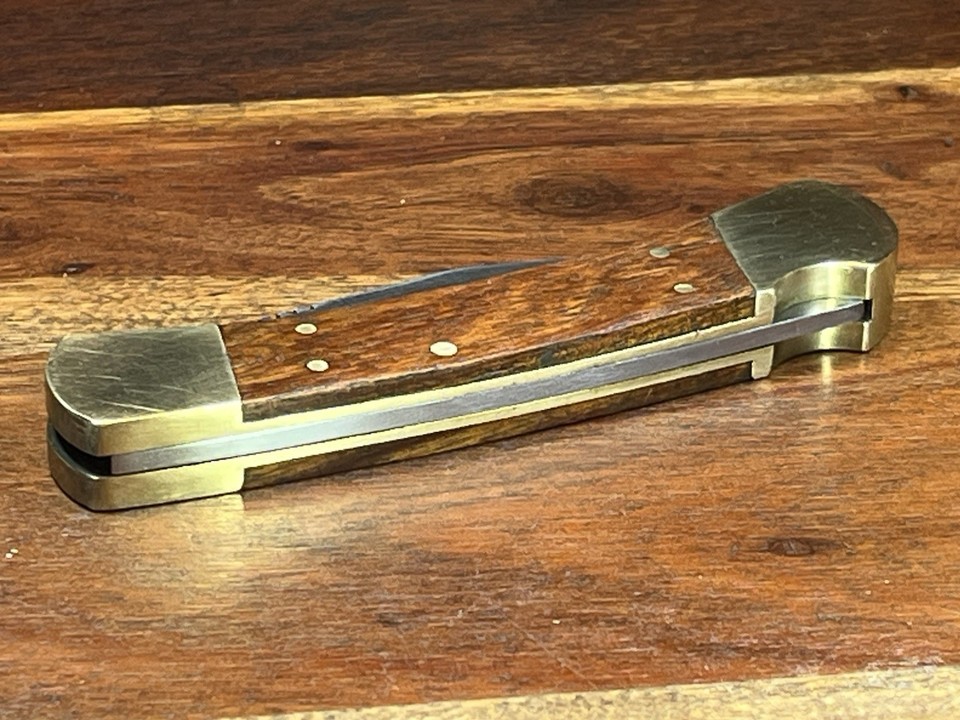 TSA CONFISCATED Folding Hunter Knife Wood Handle | eBay