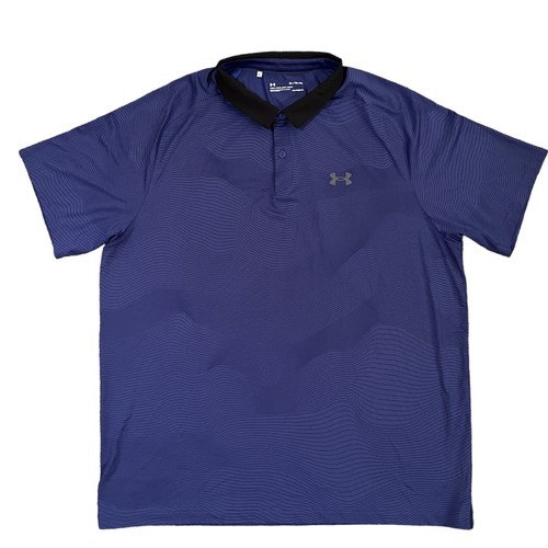 Under Armour Mens Polo Shirt Size XL Topography Lines Navy Golf Polo ...