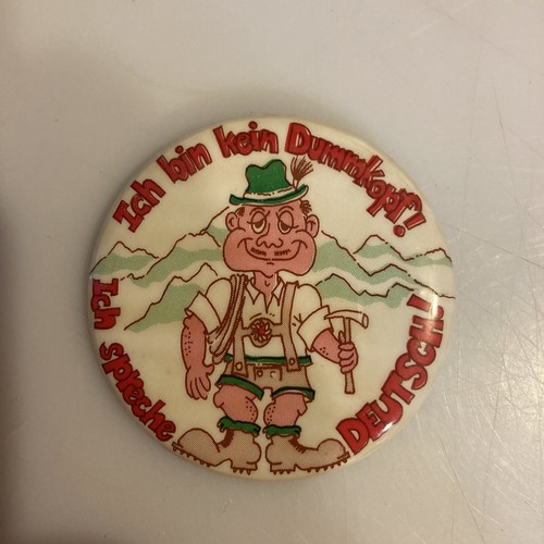 Vintage No Fool I Speak German Button Pin Pinback Ich Spreche Deutsch ...