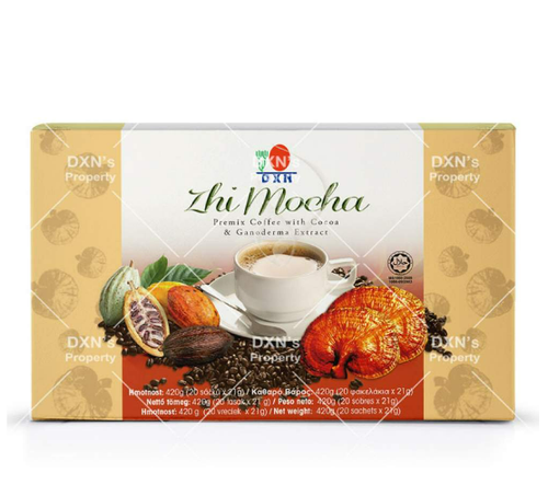 5 Packs x Dxn Zhi Mocha - Coffee Mocha with Ganoderma 20 Bags x 21.gr ...