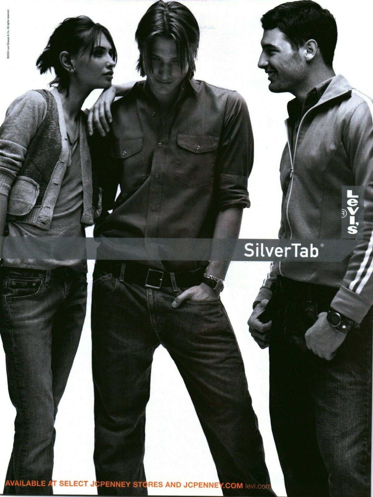 2004 PRINT AD - LEVI'S SILVER TAB JEANS AD --- MALE FEMALE MODELS ...