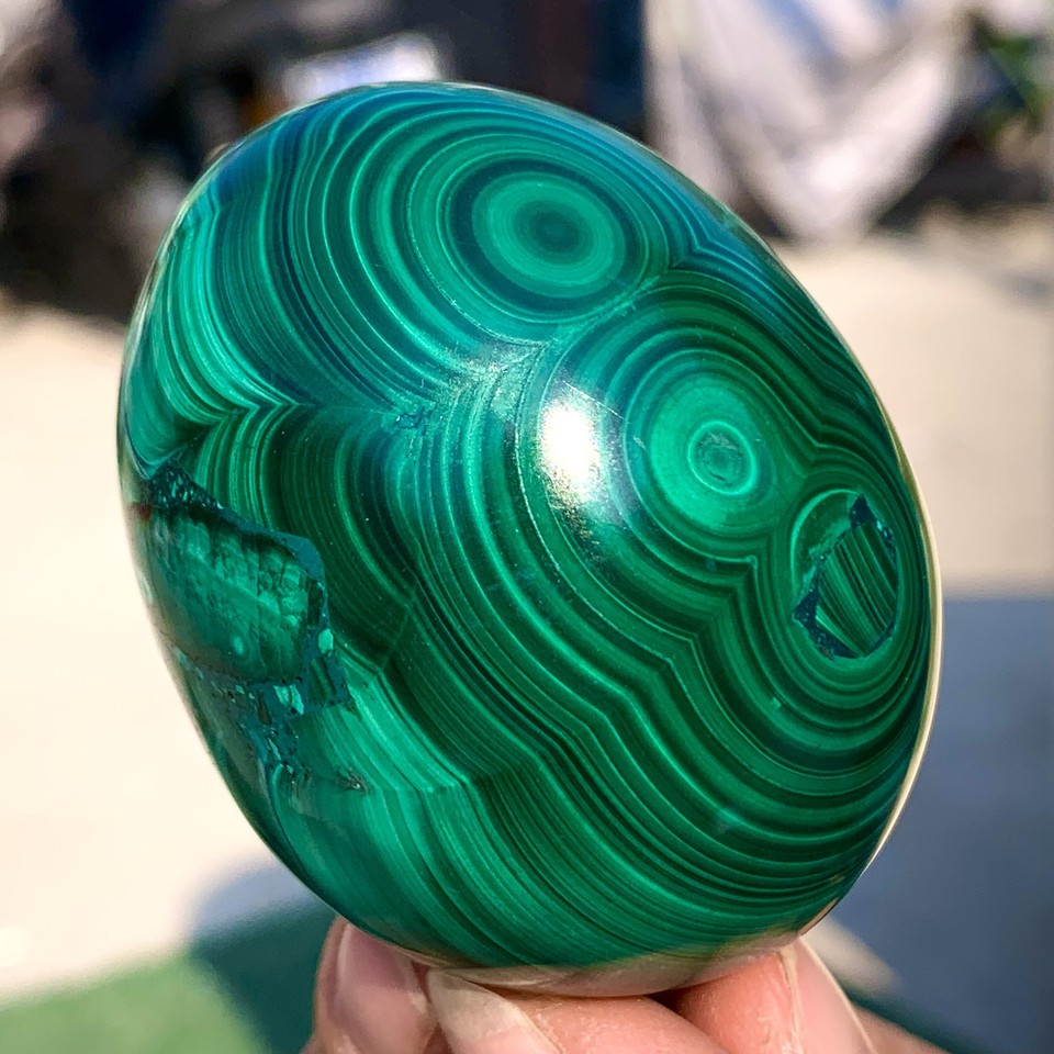 229G Natural glossy Malachite egg transparent cluster rough mineral ...