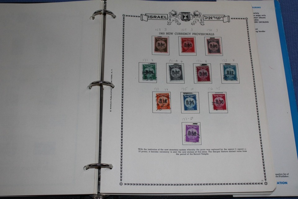 Minkus Israel Singles Specialty Stamp Binder Pages 1948-1968 ...