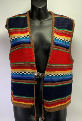 Vintage Chaus Sport Ramie Western / Native Style Vest Multi color Ramie ...