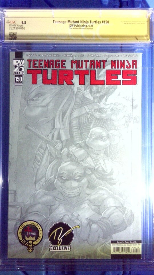 TMNT #150 SIGNED & SKETCHED BY RYAN KINCAID CM COMICS EDITION 🔥🔥🔥9.8 ...