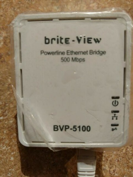 2 brite-View 500 Mbps Powerline Ethernet Bridge Bvp-5100 Cables for ...