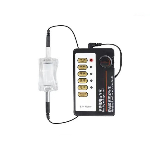 Electric E-Stim Penis Stretcher Enhancer Ball-Scrotum-Ring-Delay ...