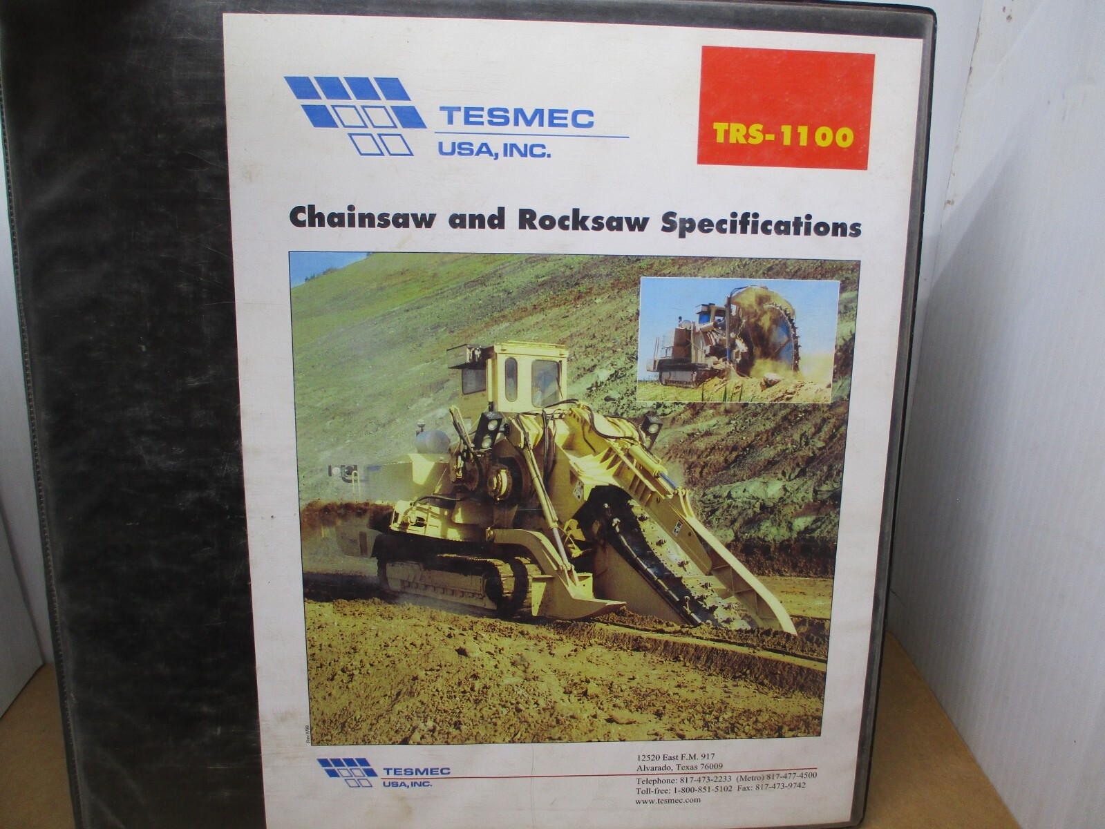 Tesmec TRS-1100 CHAINSAW AND ROCKSAW owners service operators PARTS ...