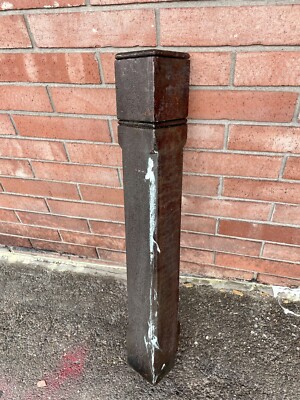ANTIQUE CORNER BEVELED SQUARE STAIRS WOOD NEWEL POST 34.75 X 4.5 X 4.5 ...